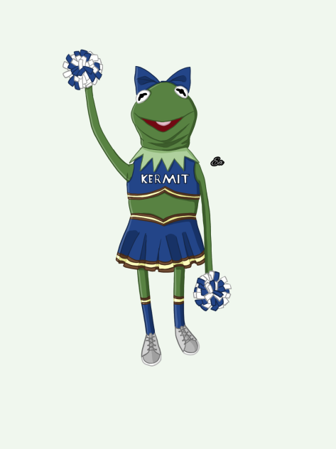 Kermit the frog as a cheerleader - ibisPaint