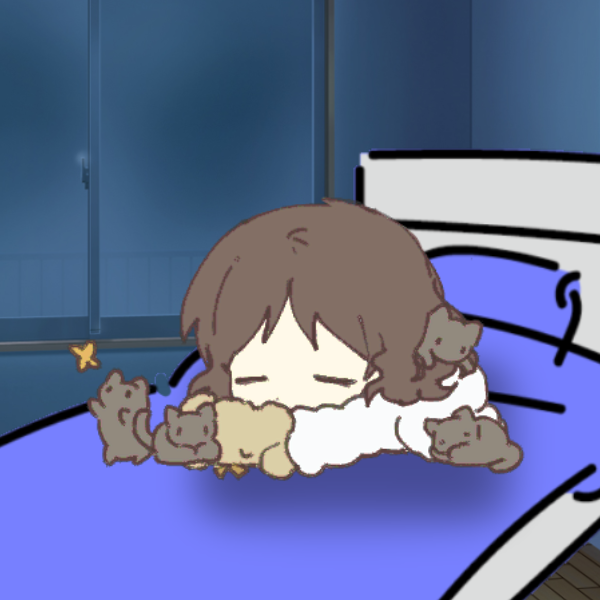 Sleeping time with cats - ibisPaint