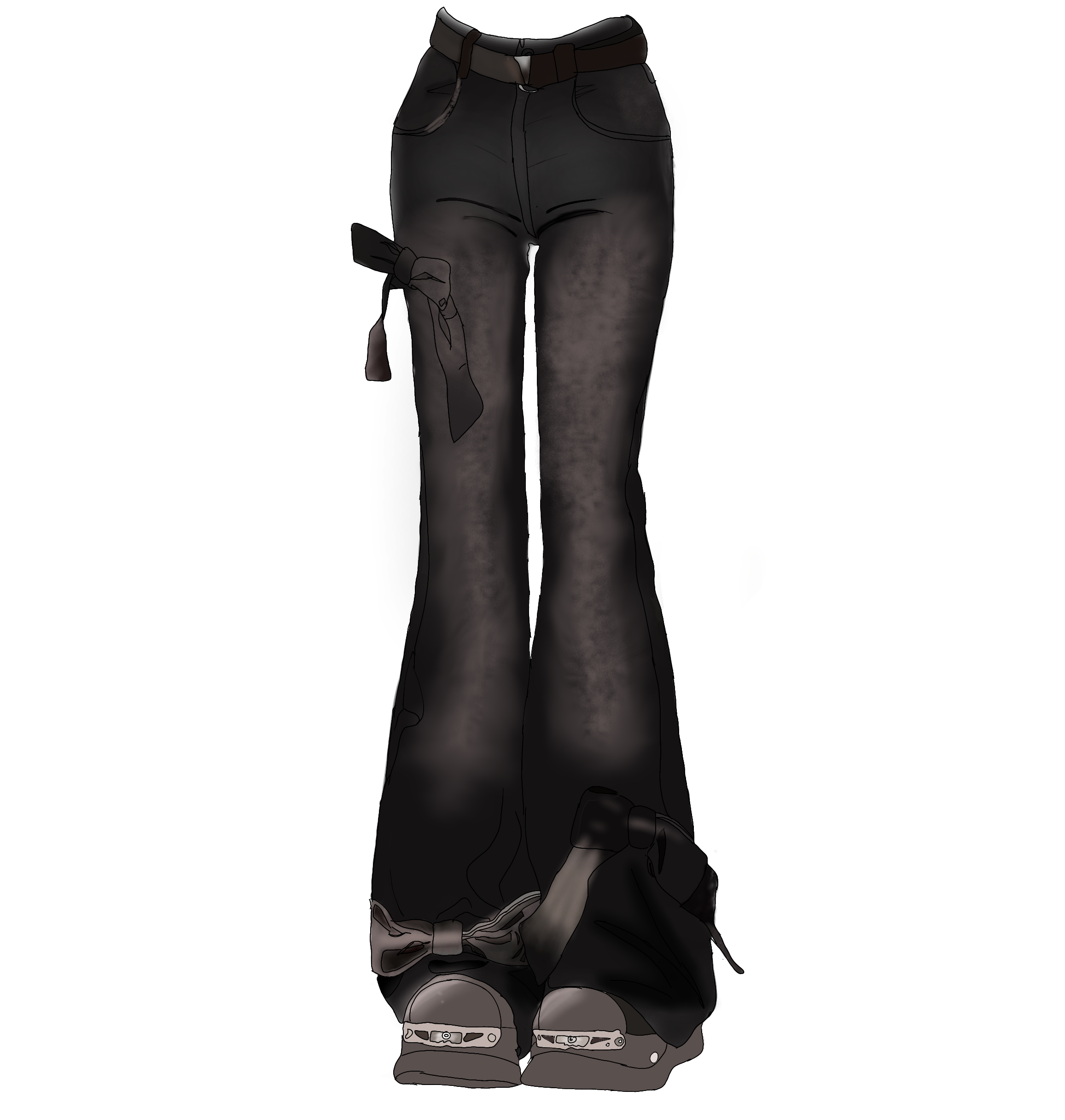 bow flare pants. - ibisPaint