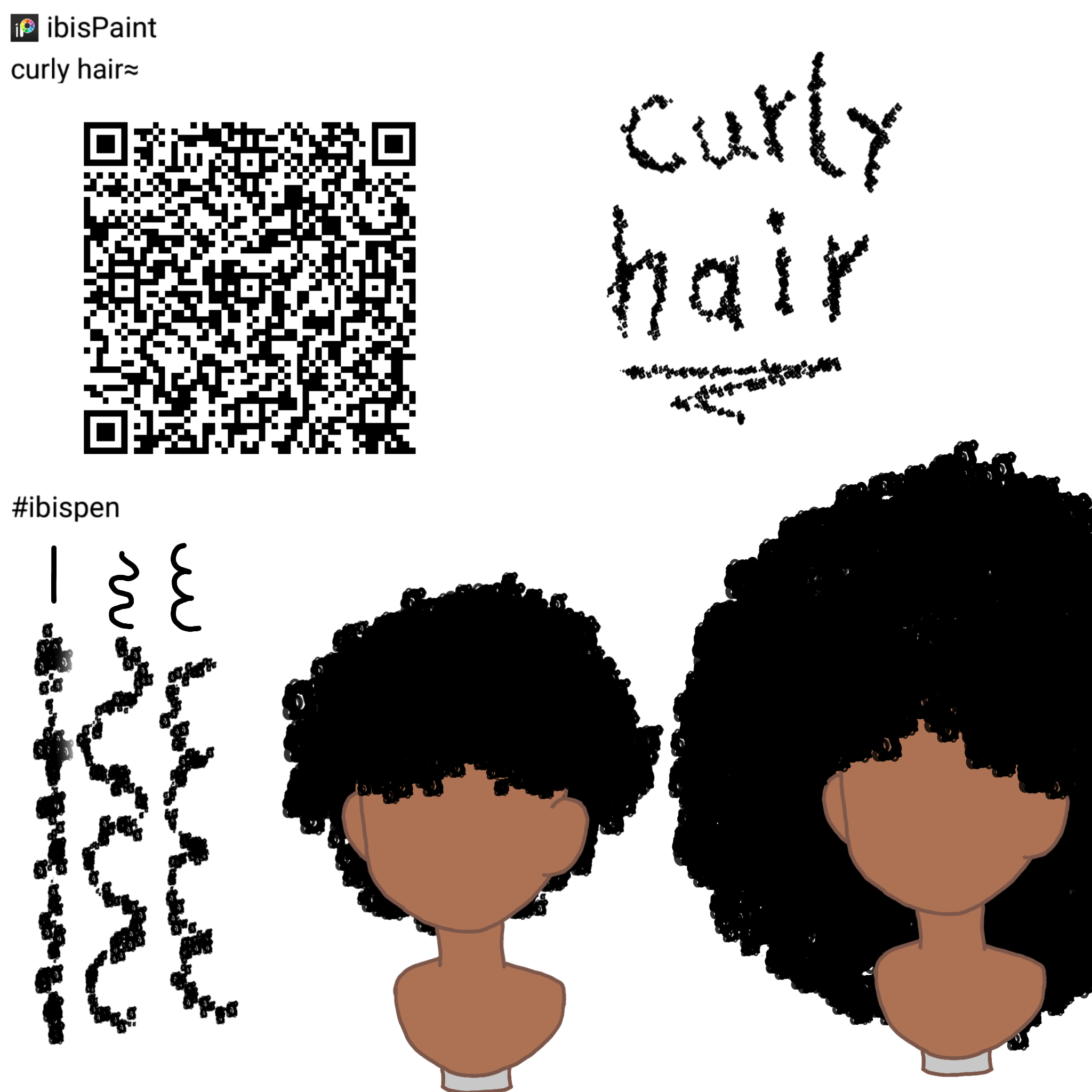 curly hair QR code ;p - ibisPaint