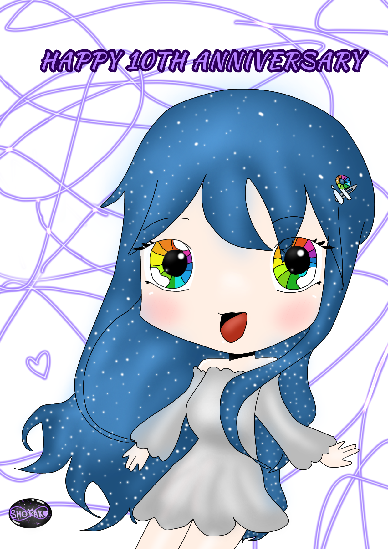 Happy 10th anniversary!! 🎉💜🎉 - ibisPaint