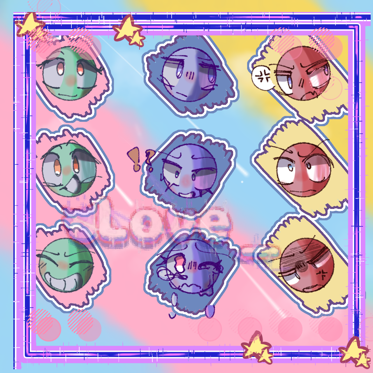 Some facial expressions I made •U• - ibisPaint