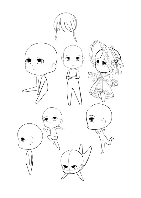 Chibis bases with face - ibisPaint