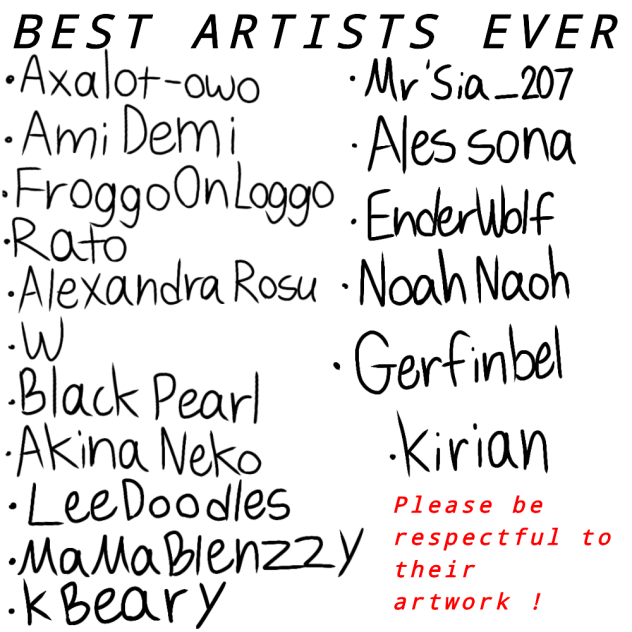 My List Of The Best Artists Ever ! - ibisPaint
