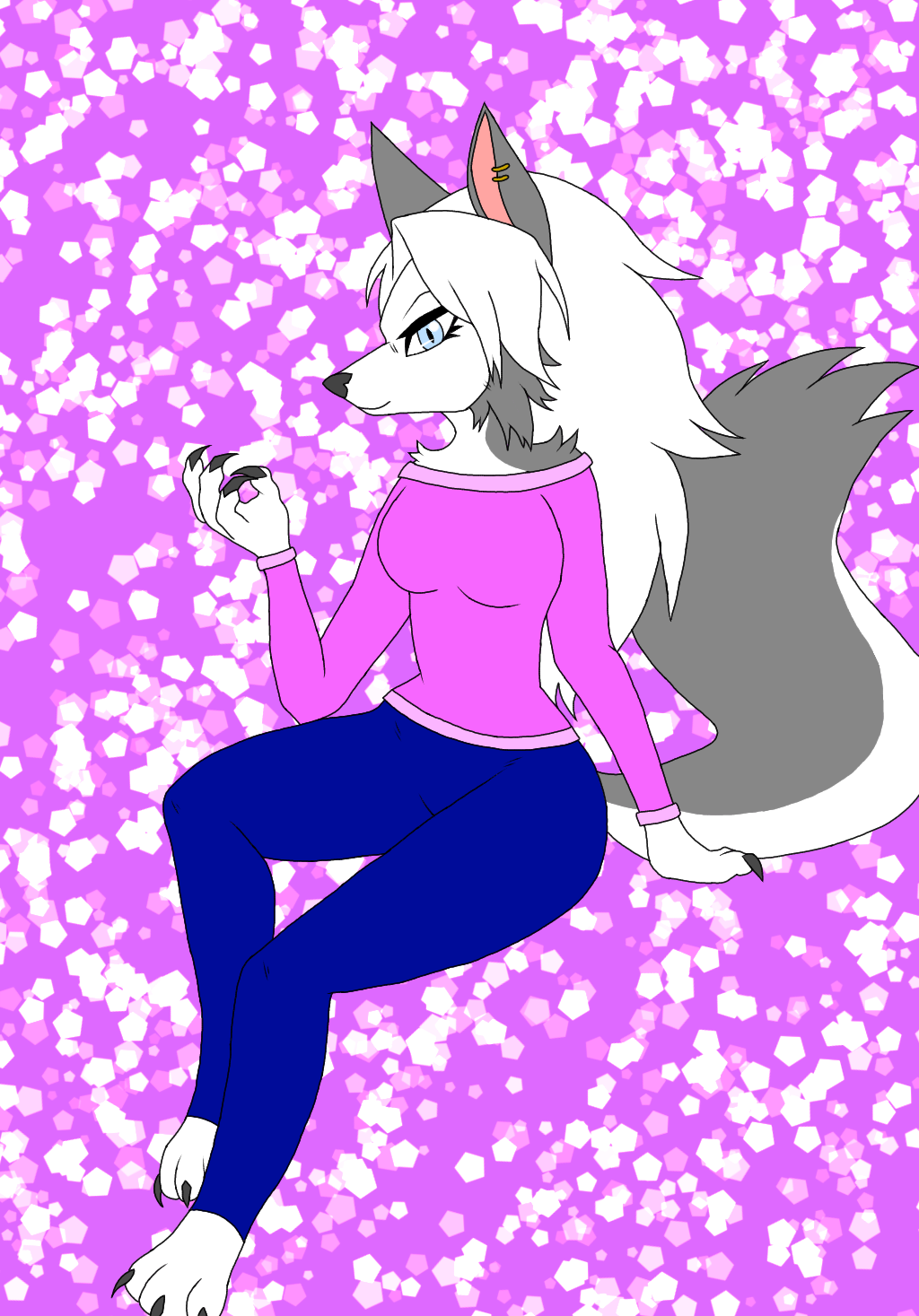 IceHeart as a hellhound demon - ibisPaint