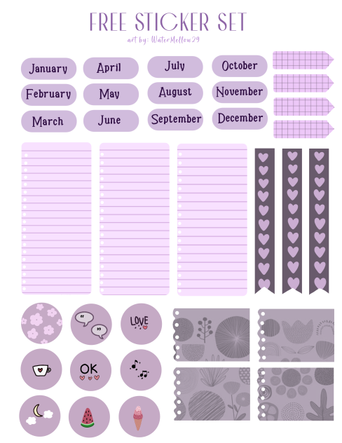 Sticker Set Purple - ibisPaint