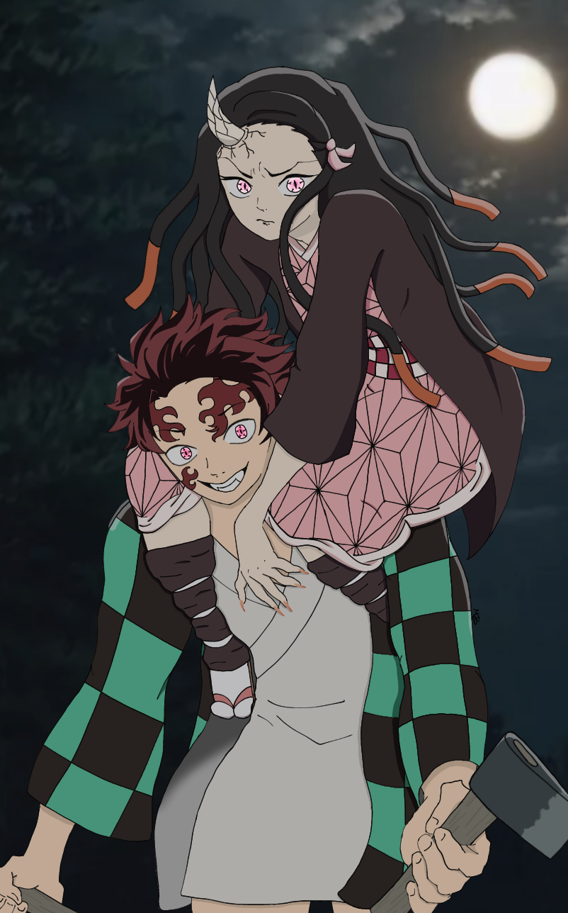 Demon Tanjiro and Nezuko - ibisPaint