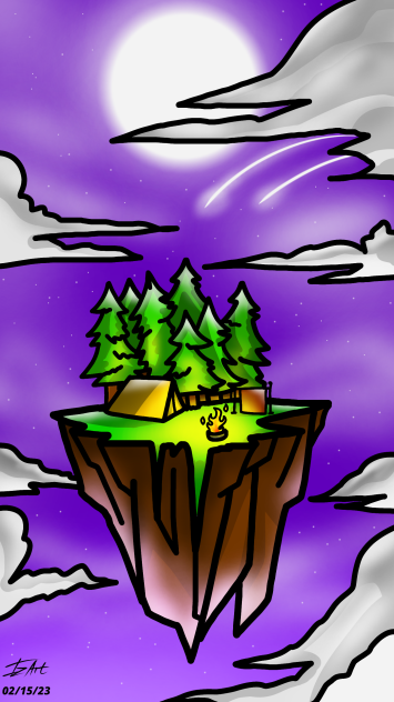 Floating island🌲 - ibisPaint