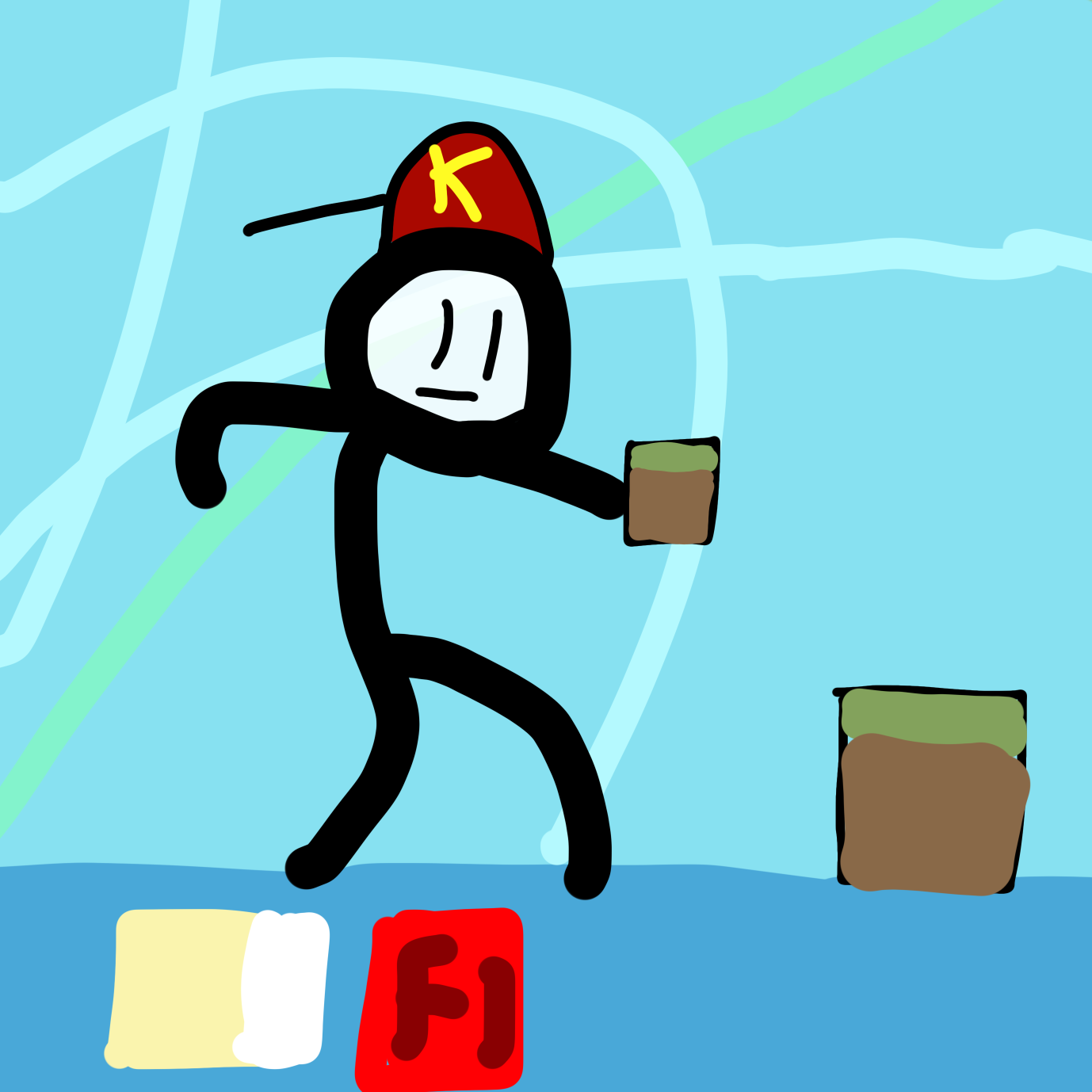Stickman con un bloque - ibisPaint