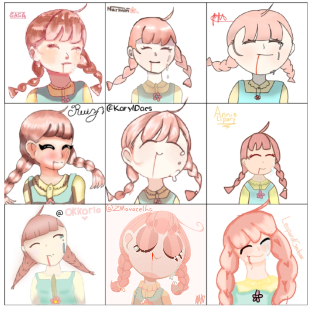 Menina triste mas de boa (3x3 collab) - ibisPaint