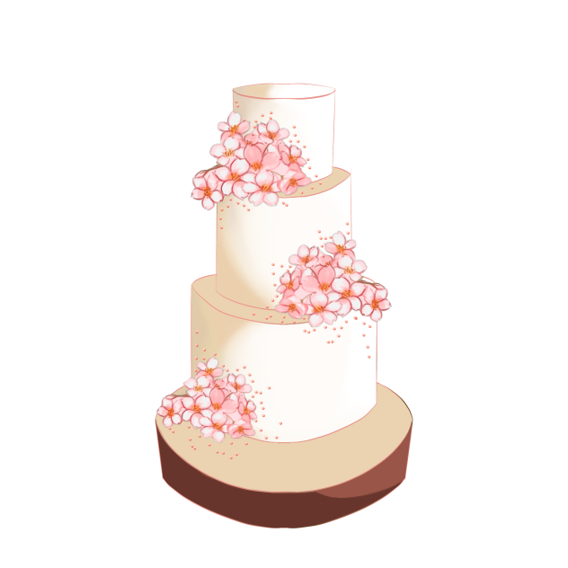 white wedding cake - ibisPaint