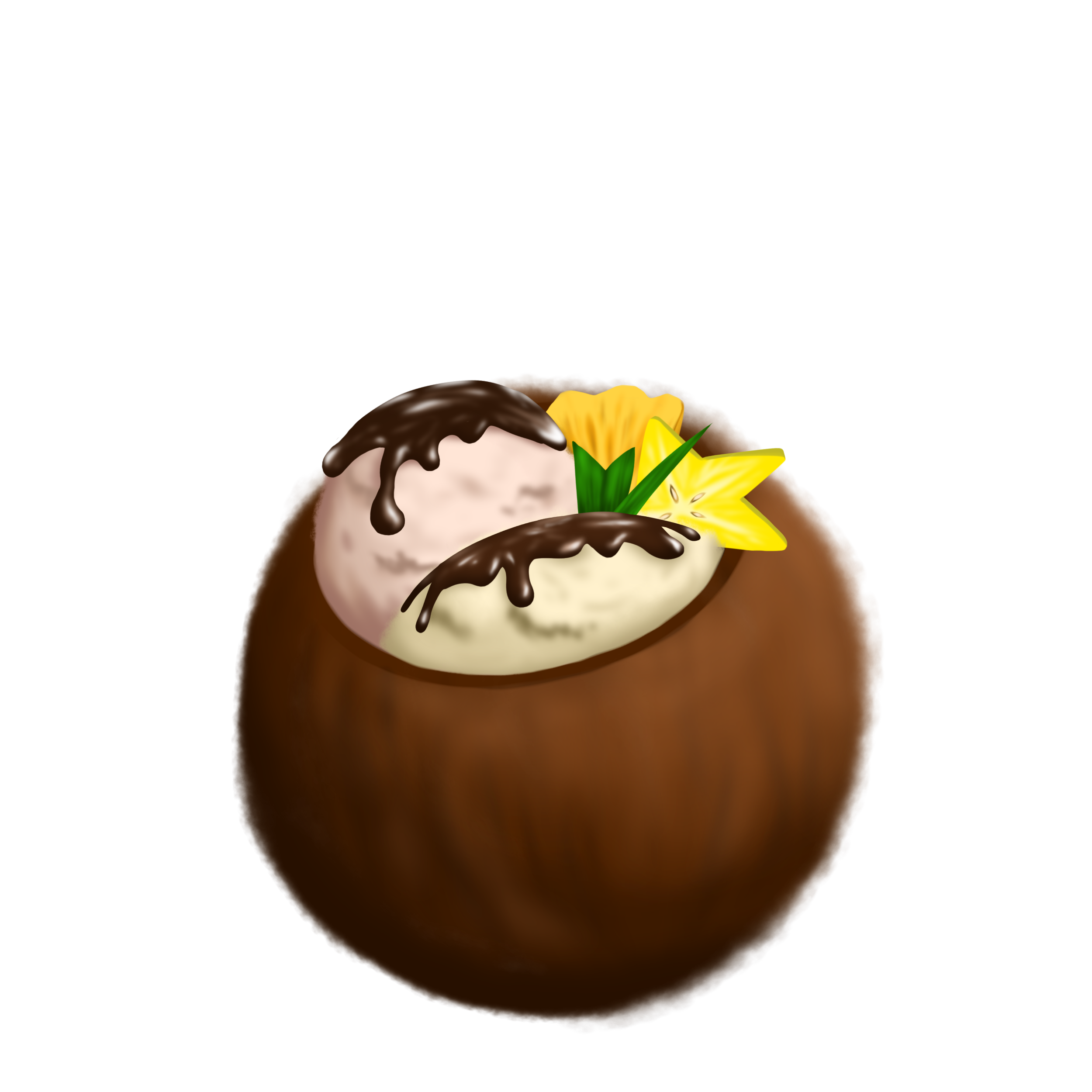 coconut dessert ice cream - ibisPaint