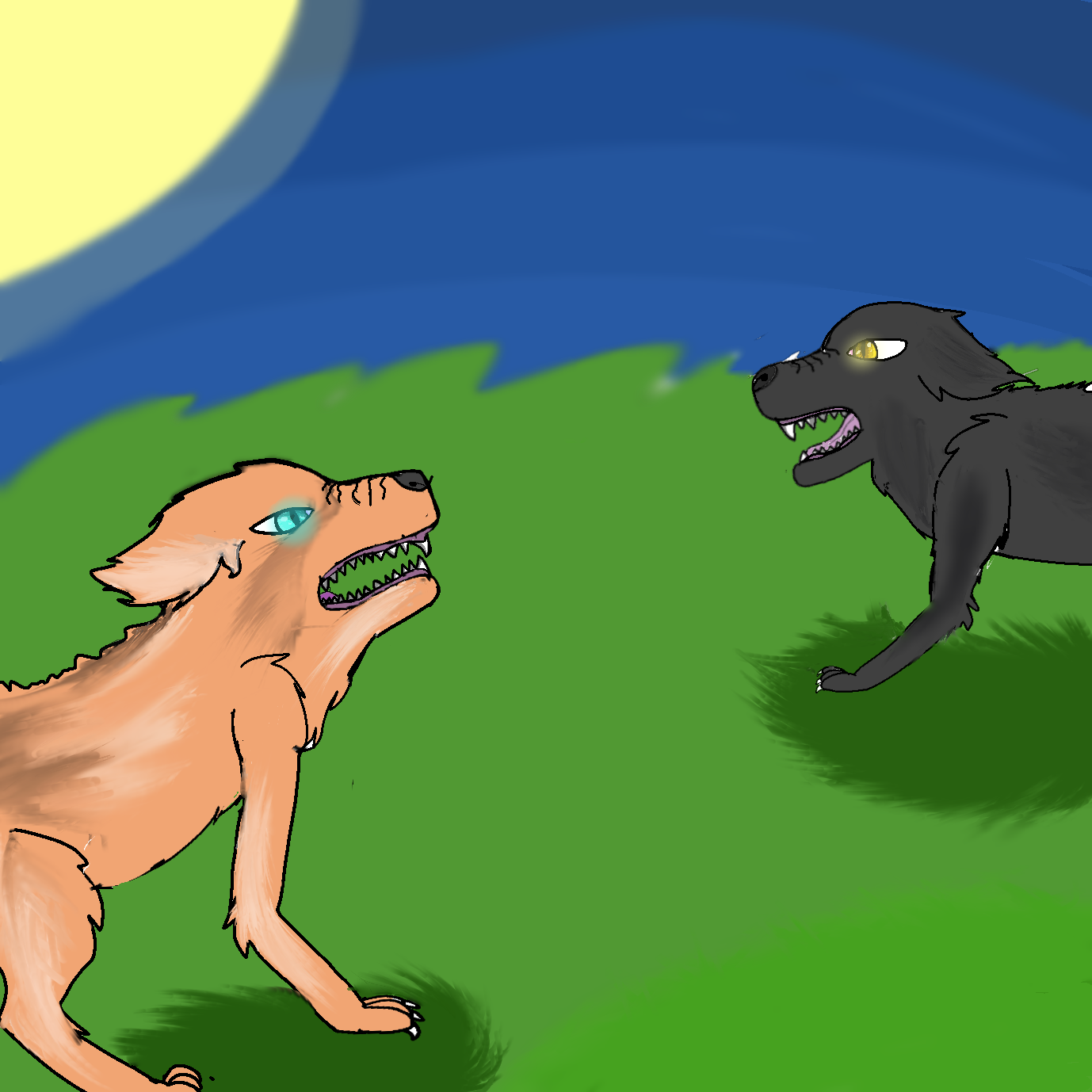 Growling Wolves - ibisPaint