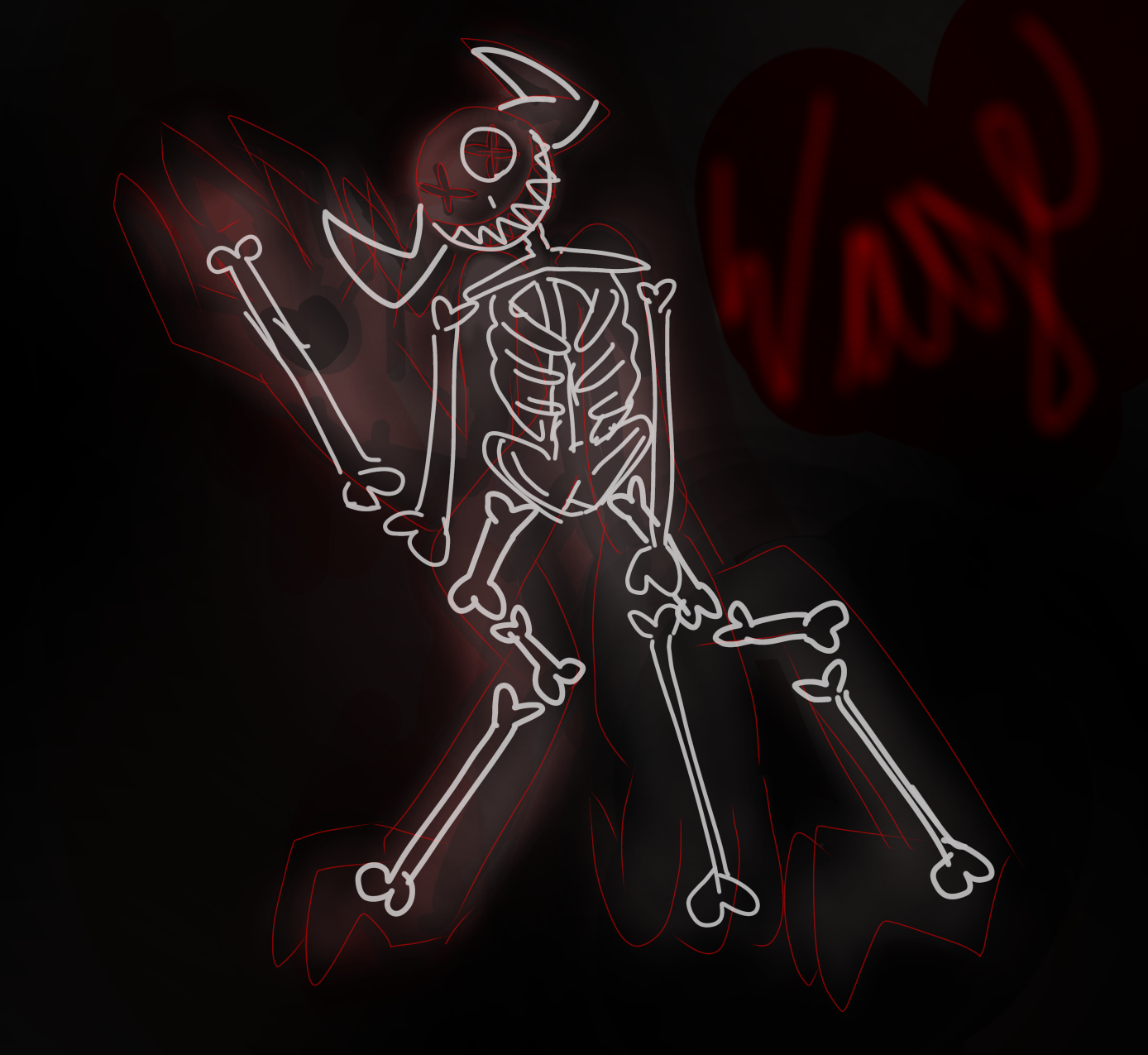 Spooky scary skeleton - ibisPaint