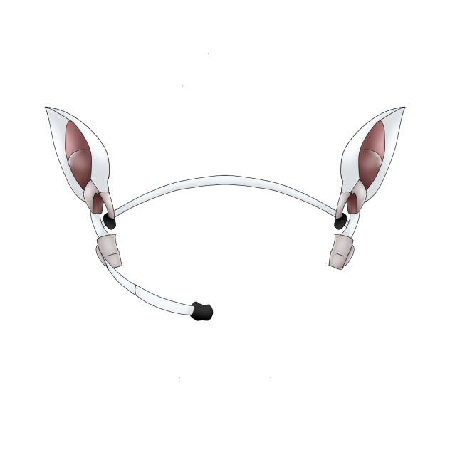 Cat ear headset Microphone-White - ibisPaint