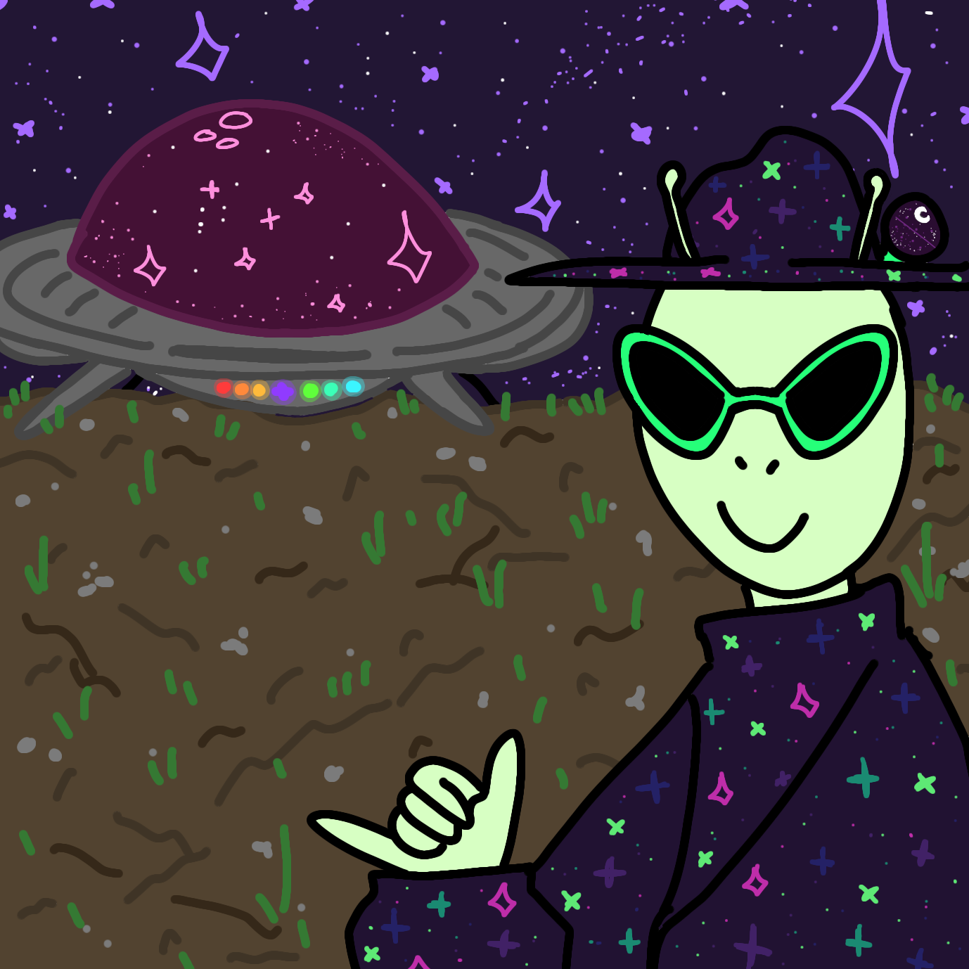 alien hang loose - ibisPaint