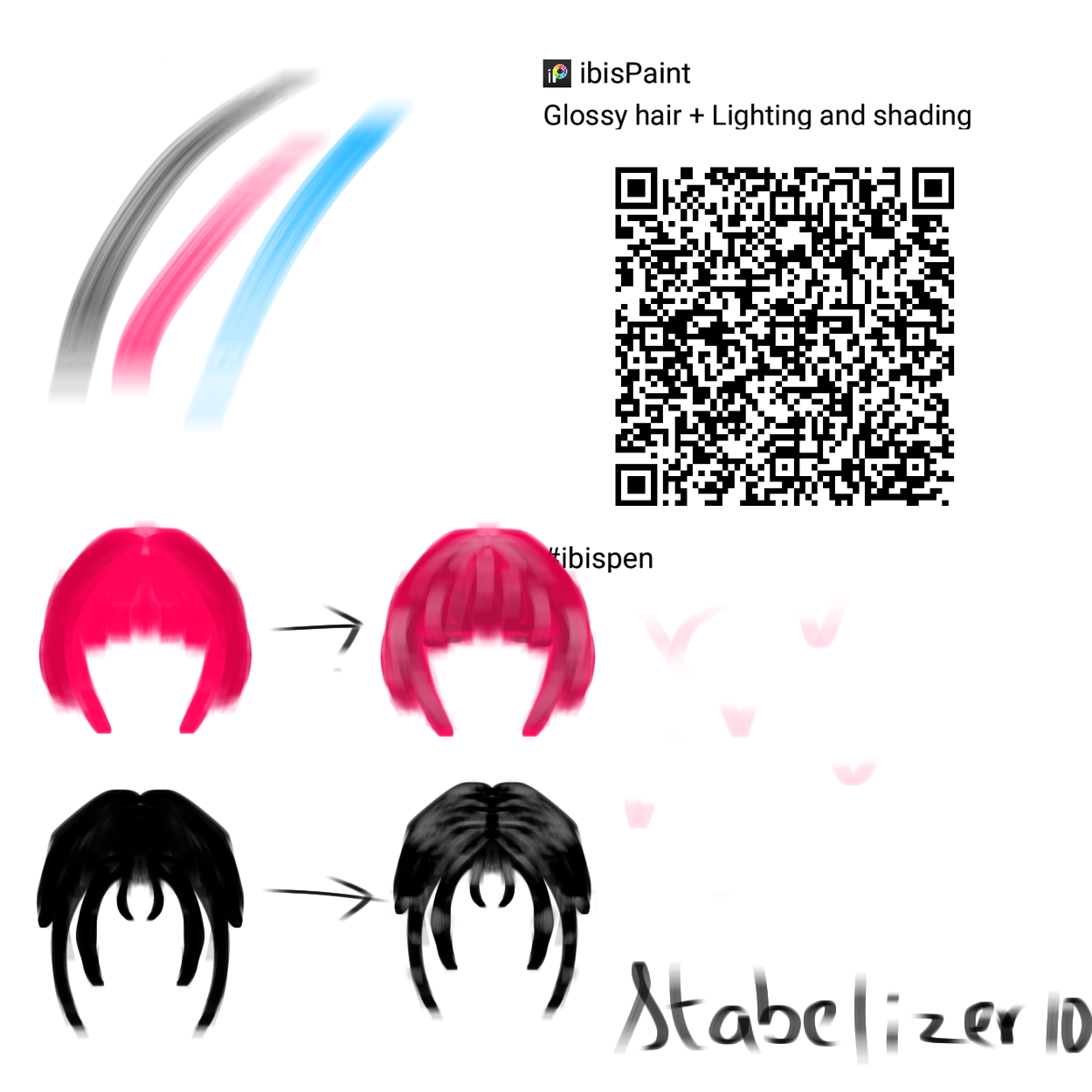 Glossy hair + Lighing and shading - ibisPaint