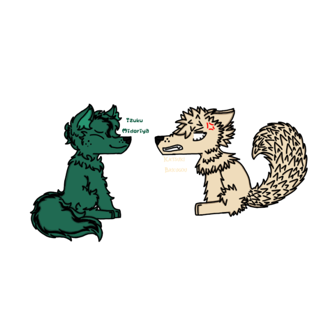 Redraw- Deku and Bakugou as Wolves - ibisPaint