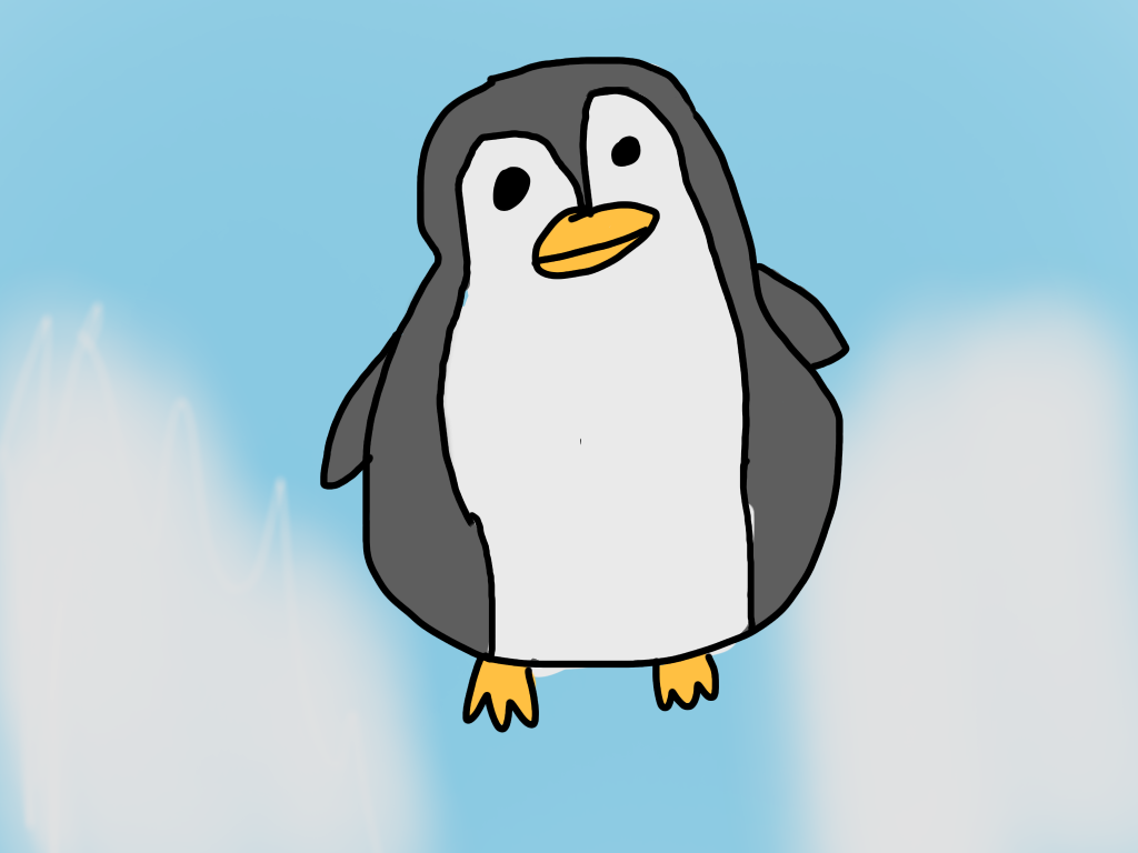 weird penguin drawing - ibisPaint