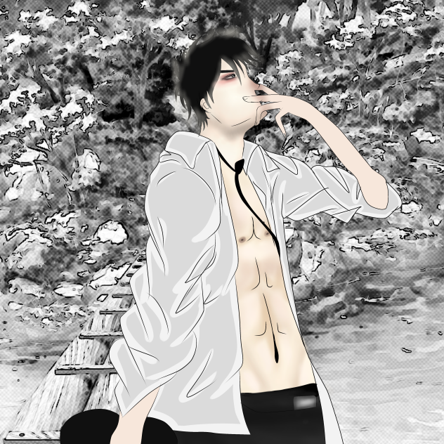 Alone in the strange river - ibisPaint