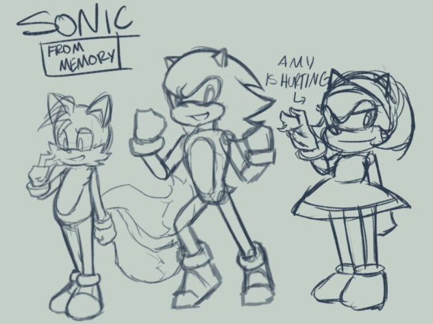 Sonic sketch from memory - ibisPaint