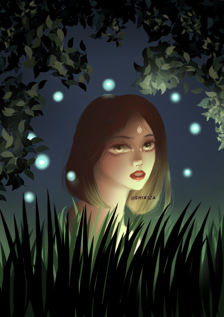 The girl in the forest - ibisPaint