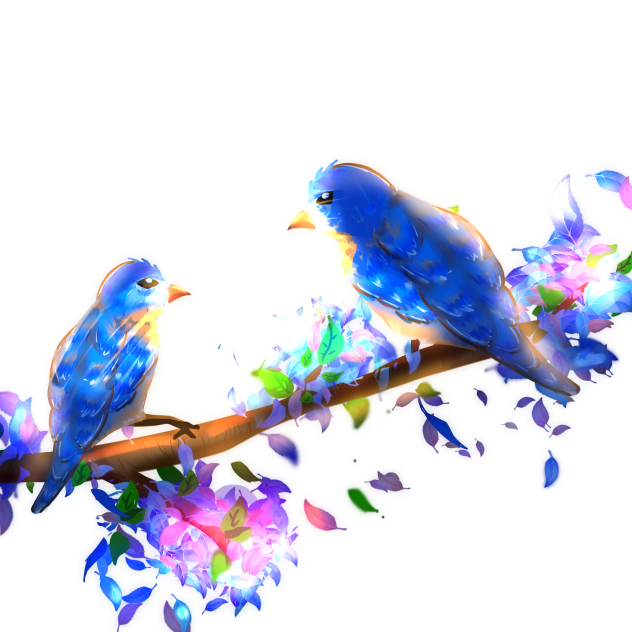 Bird spring branch - ibisPaint