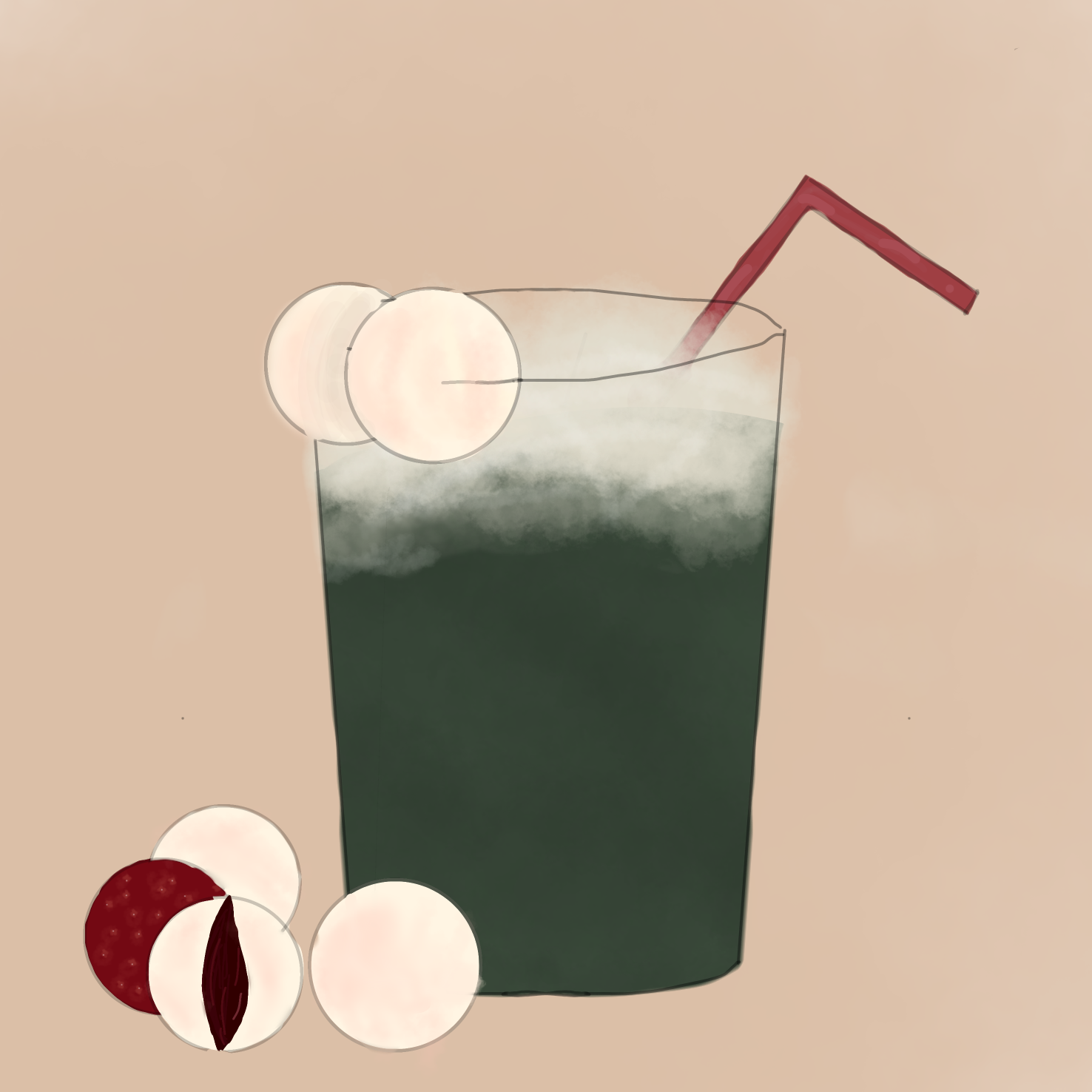 Matcha lychee drink - ibisPaint