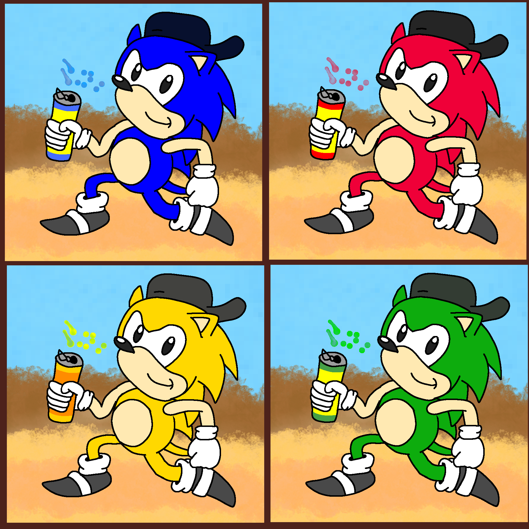 Sonic The Scout hedge (4 teamcolor) - ibisPaint