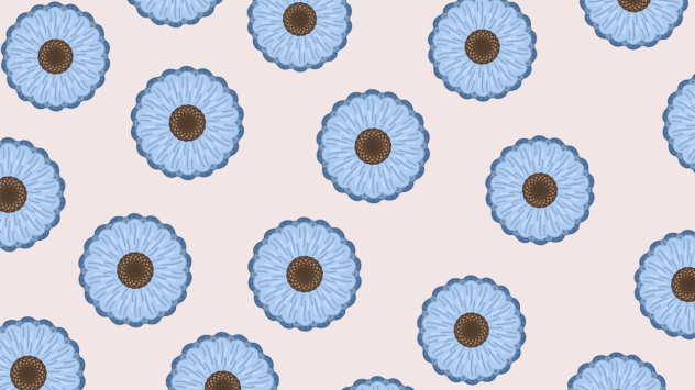 blue flower pattern - ibisPaint