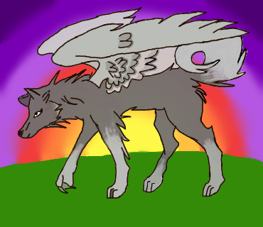 Winged wolf - ibisPaint
