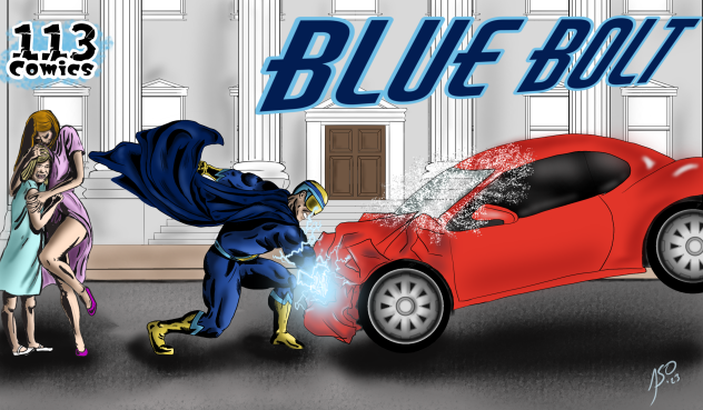 Blue Bolt Saves Woman and Child - ibisPaint
