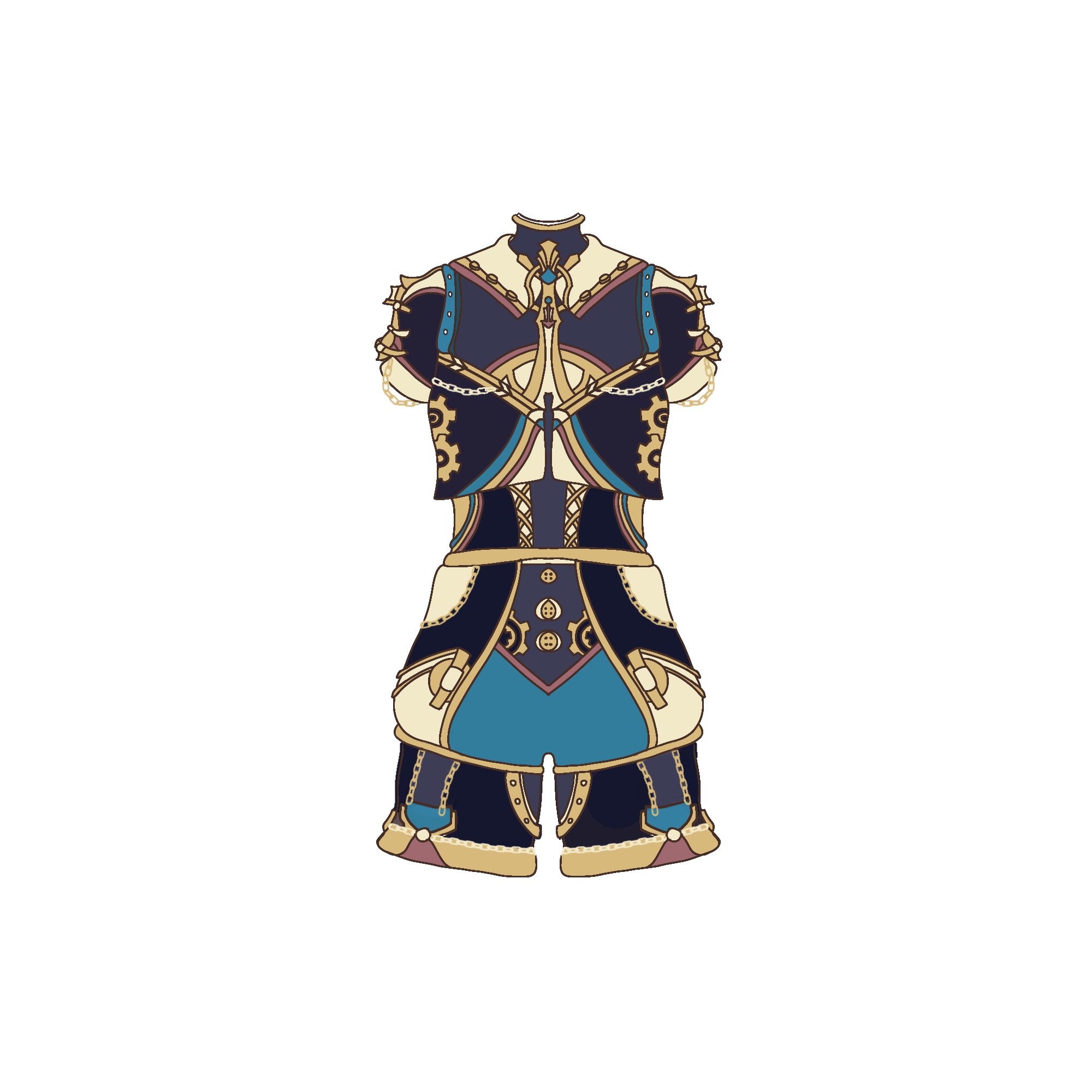 Flat Color - Pakaian Cewek Steampunk - ibisPaint