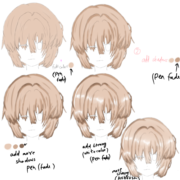 how to shade hair tutorial - ibisPaint