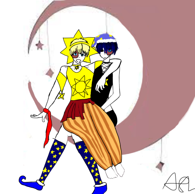 Sun and moon 🌗 - ibisPaint