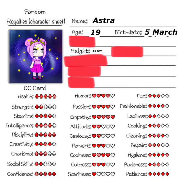 Character sheet for Royalties - ibisPaint