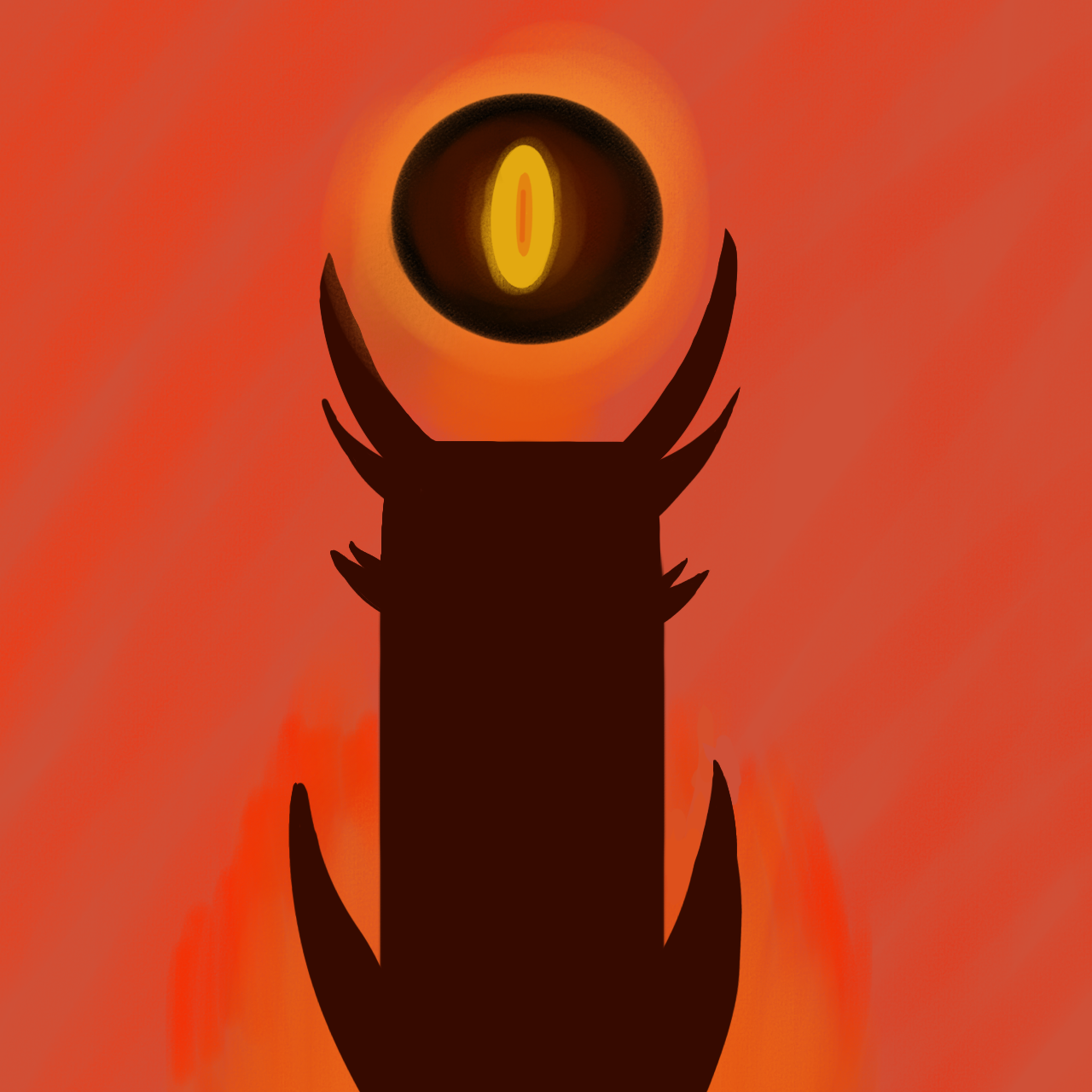 a very cartoony eye of sauron - ibisPaint