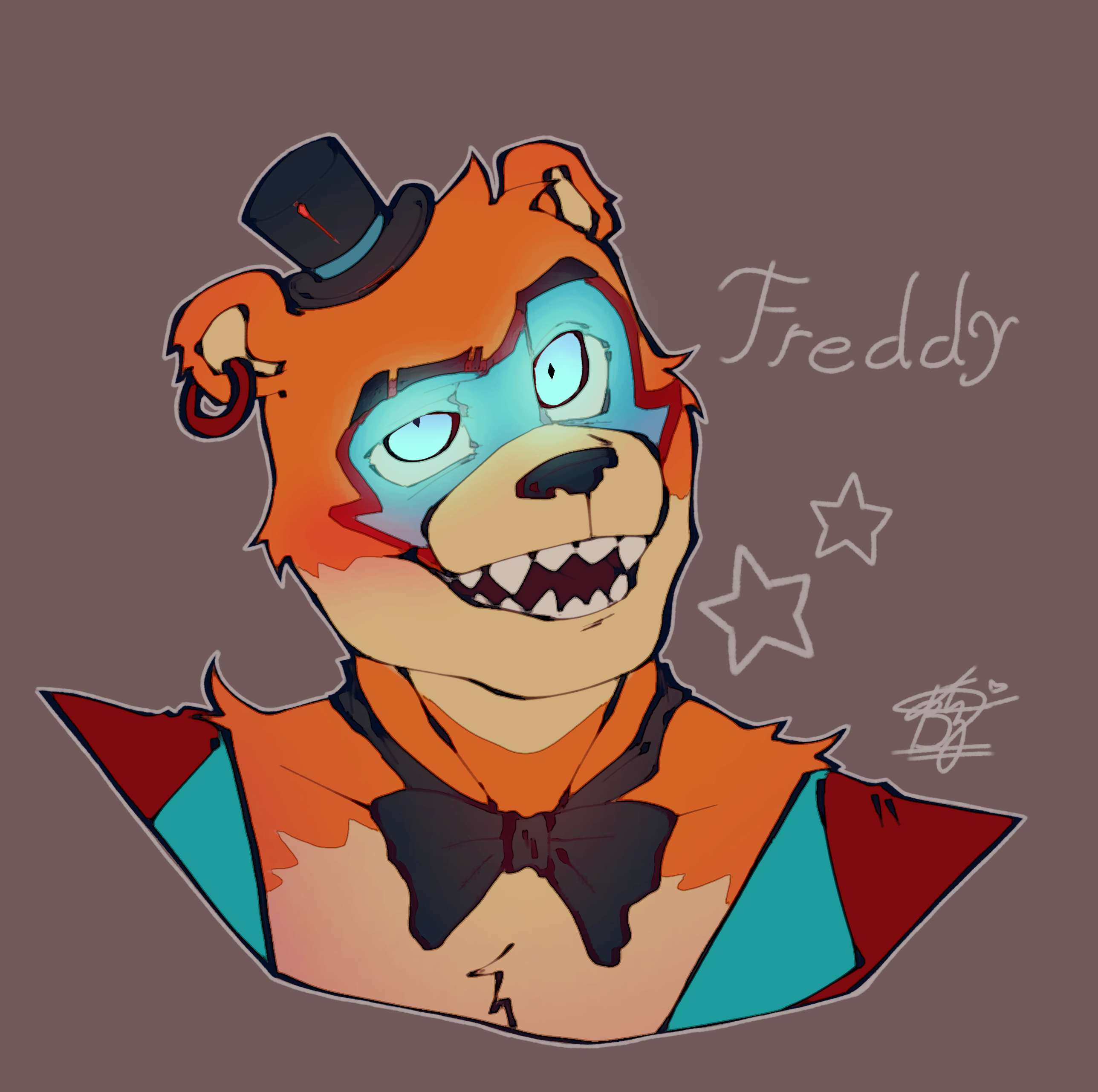 Glamrock freddy! ⭐️🟦🧸🟧🎤 - ibisPaint