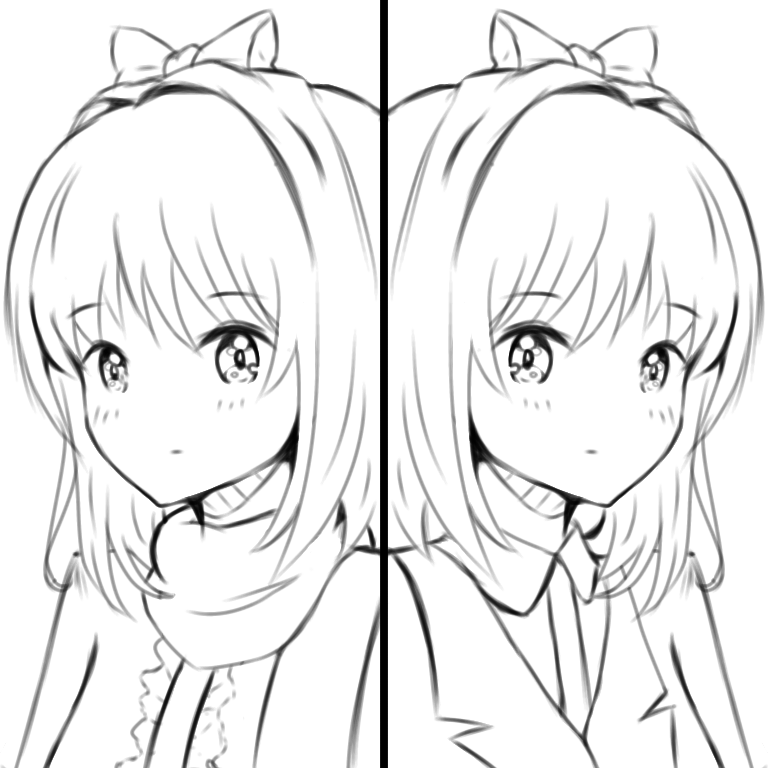 The Twins (line art) - ibisPaint