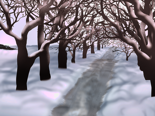 snowy road - ibisPaint