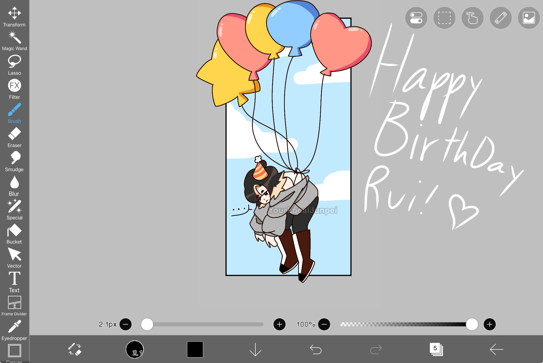 Happy birthday Rui! - ibisPaint