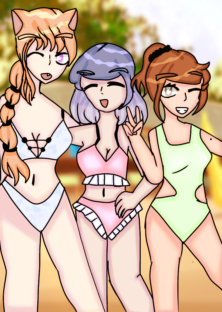 The gals at the beach - ibisPaint