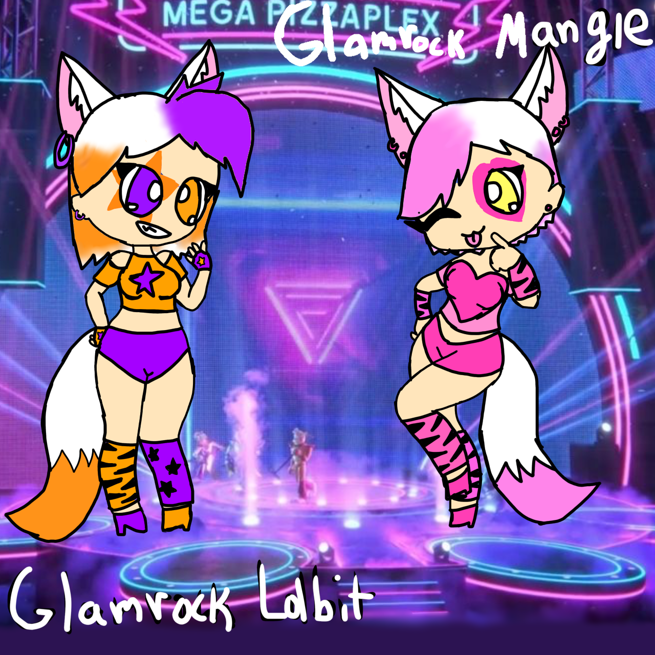 Glamrock Mangle and Lolbit - ibisPaint