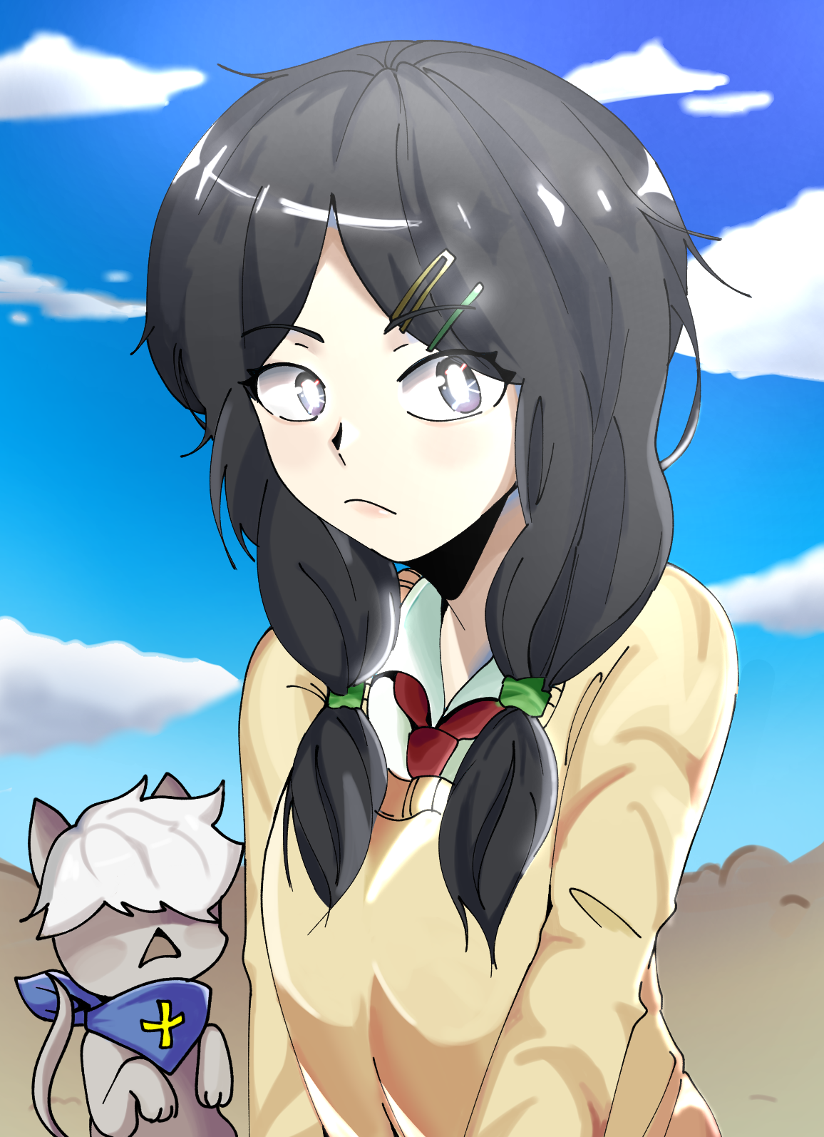 A cat and a girl - ibisPaint