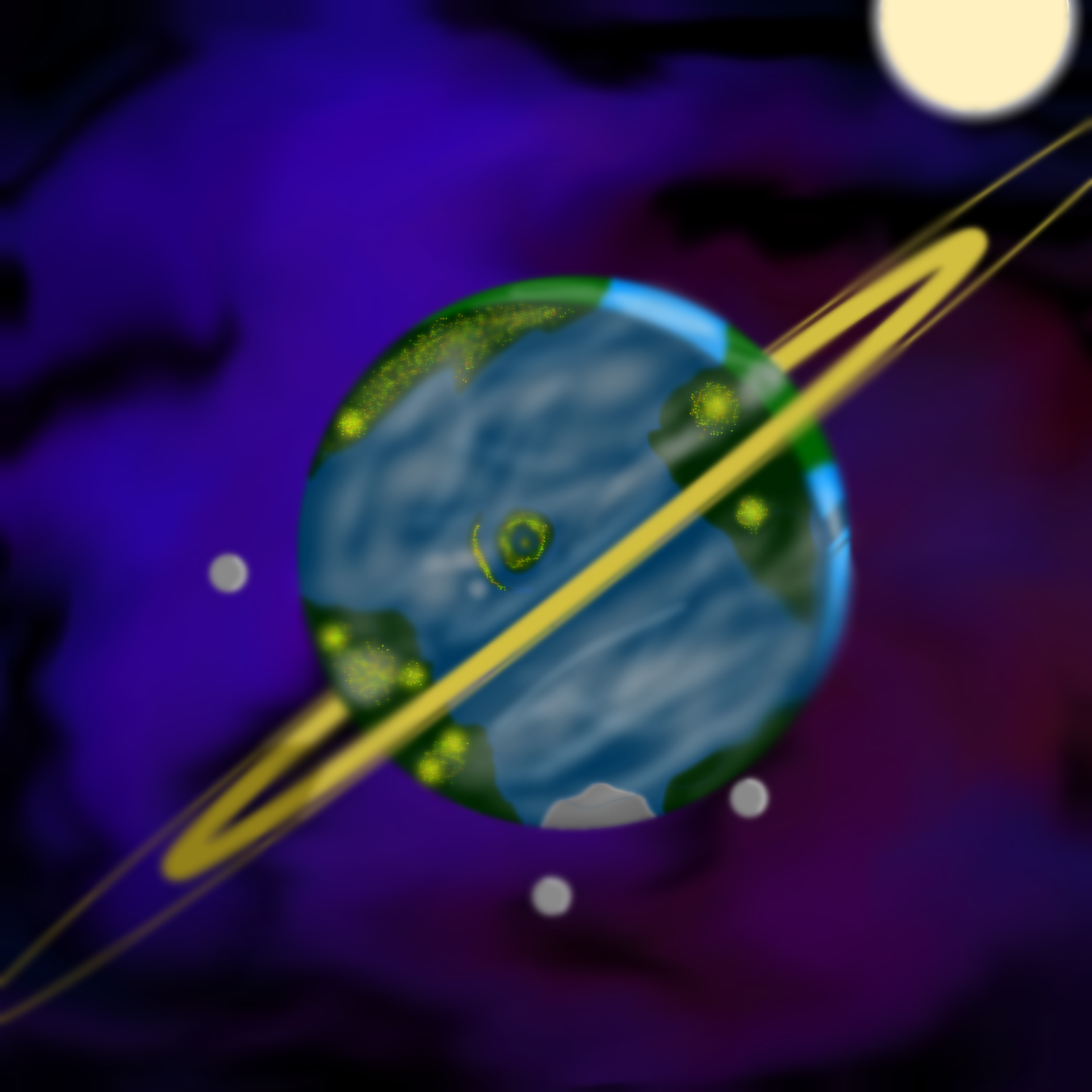 earth with rings - ibisPaint