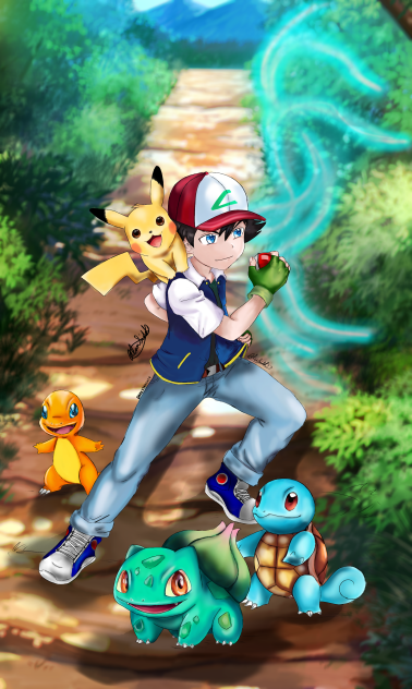 Ash Ketchum from Pokemon fanart - ibisPaint