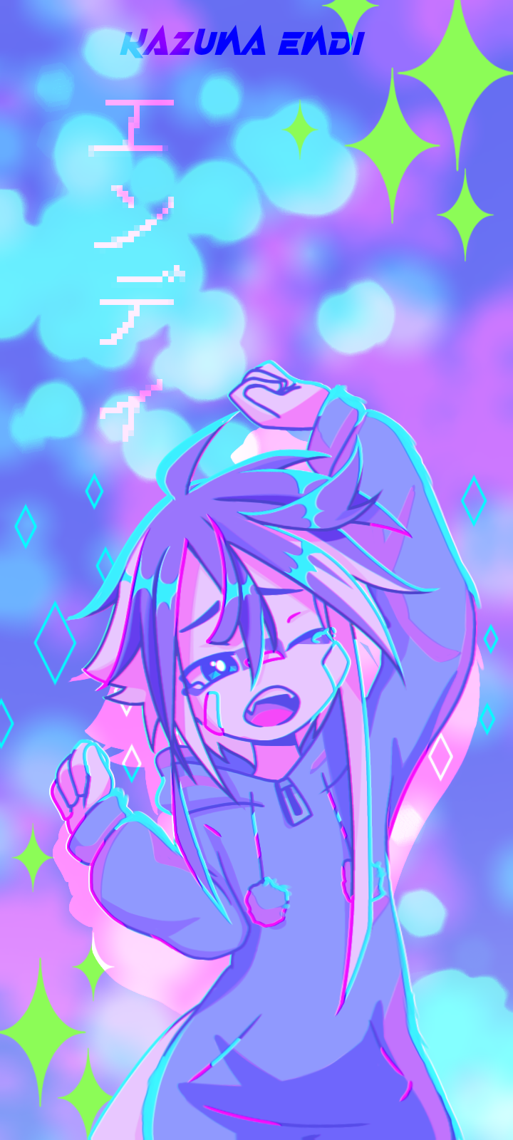 yawning Endi in onesie wallpaper - ibisPaint