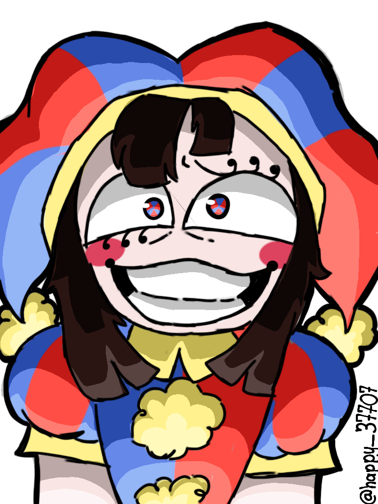 pomni having a forcing smile - ibisPaint