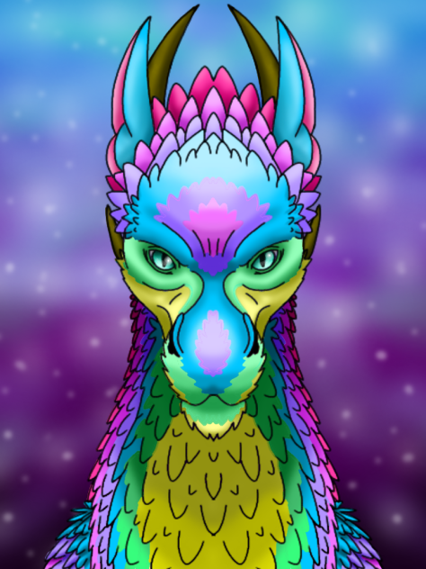 Pride Dragon (Feathery Rainbow Dragon) - ibisPaint