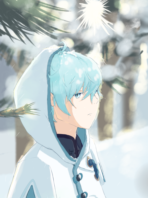 snowy forest Chongyun - ibisPaint